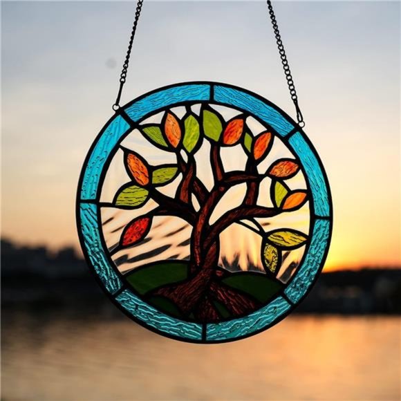 Accents | Tree Of Life Stained Glass Window Hangings Tree Of Life ...